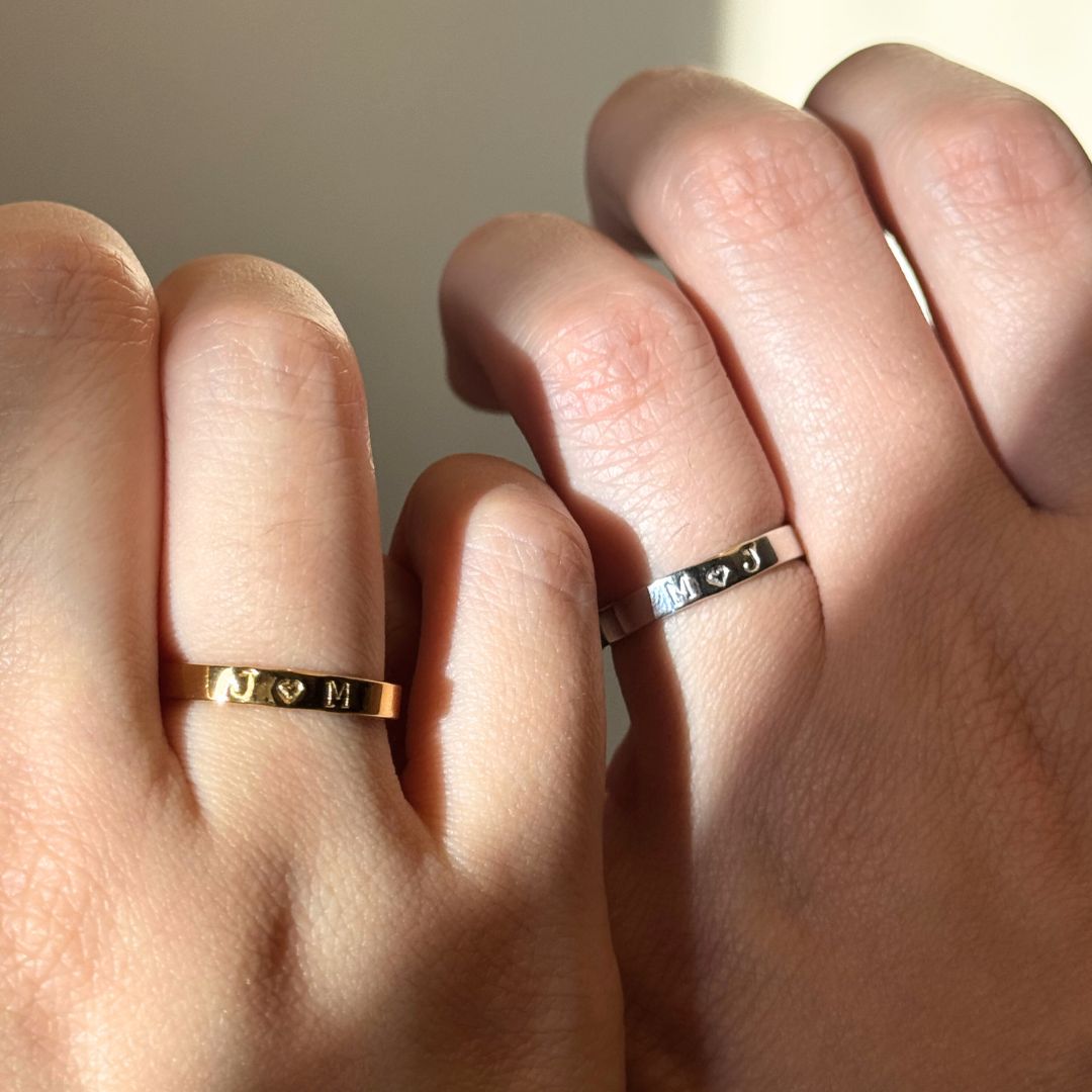Personalized Initial Promise Ring – Gold & Silver | Mellow