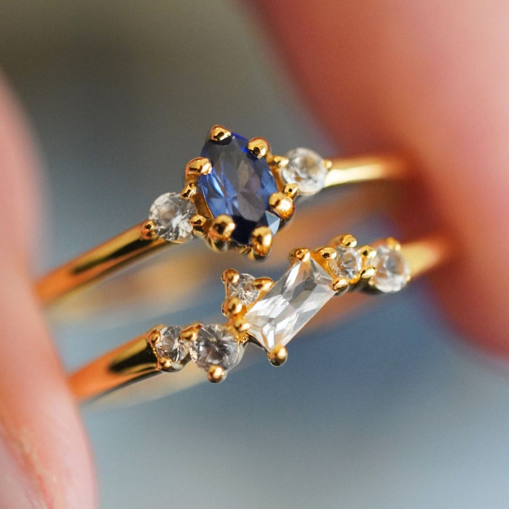 Zaniah Sapphire Ring – Gold & Silver | Mellow