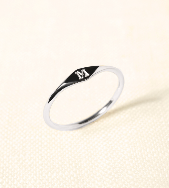 Personalized Initial Promise Ring – Gold & Silver | Mellow